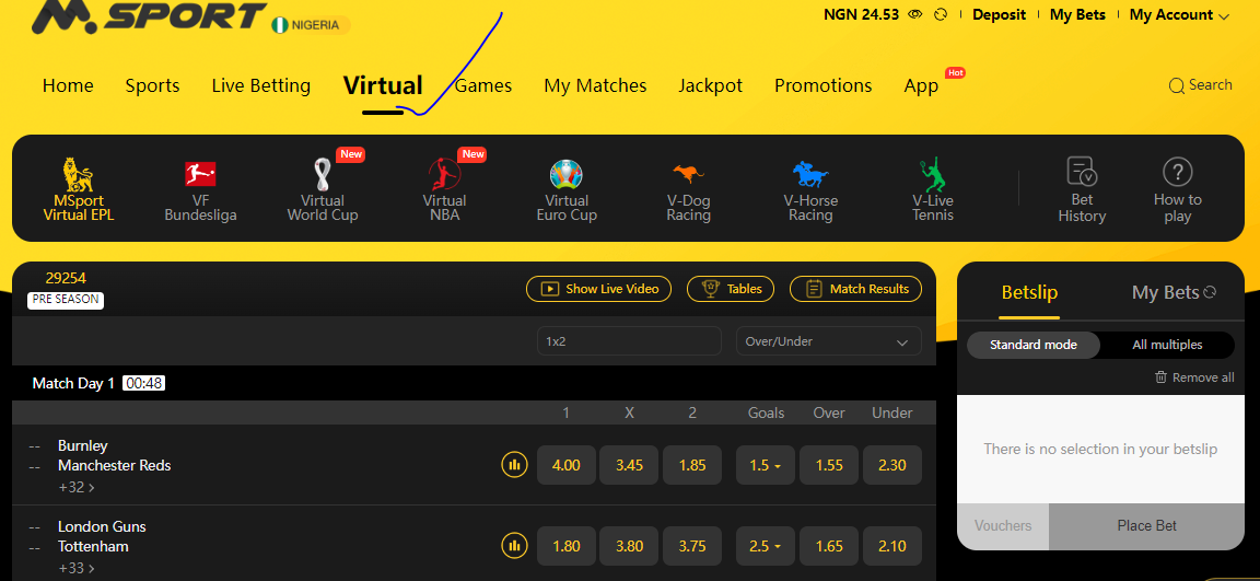 How to check Virtual Bet History – MSport