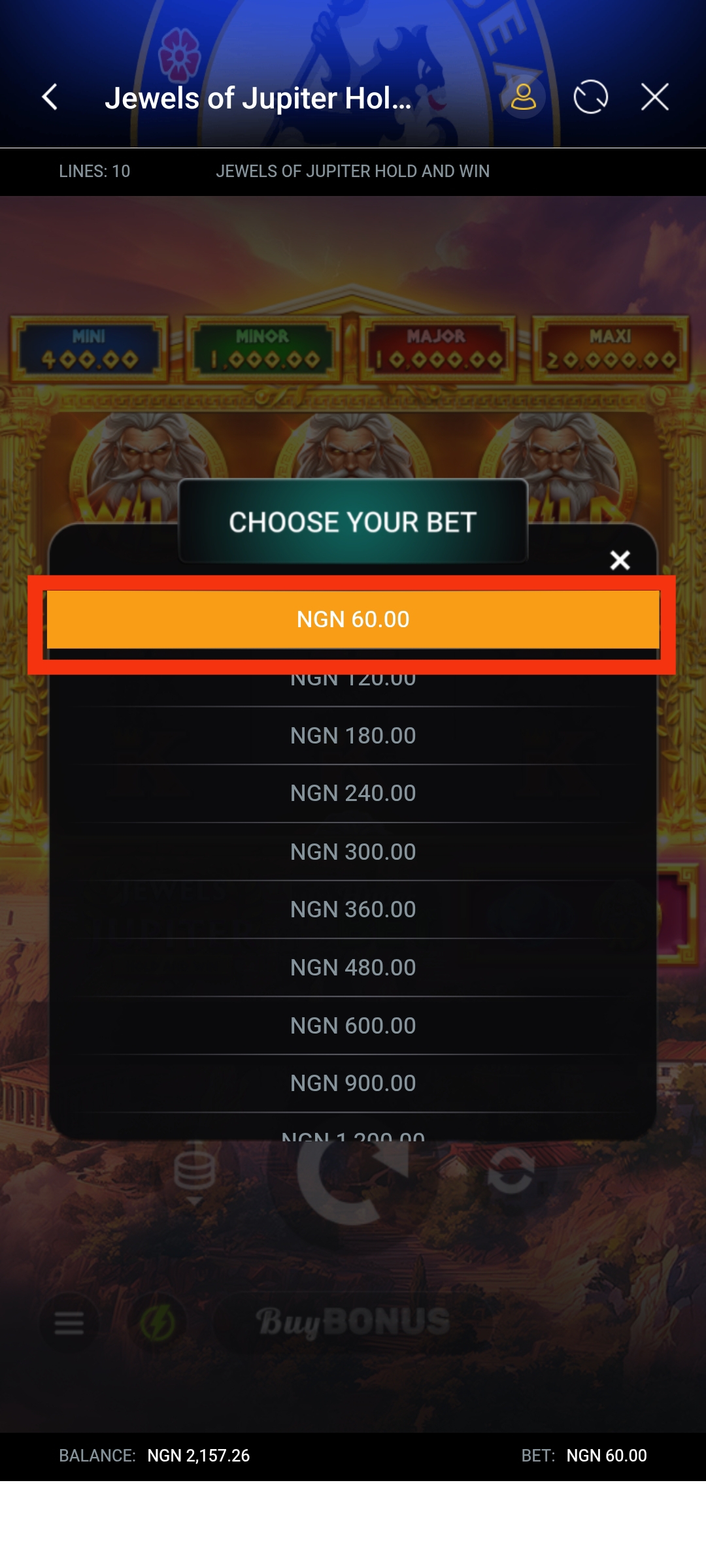 Jewels of Jupiter Hold and Win – MSport