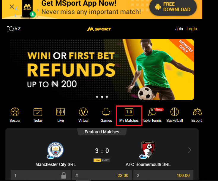 How To Check Match/Event Results. – MSport