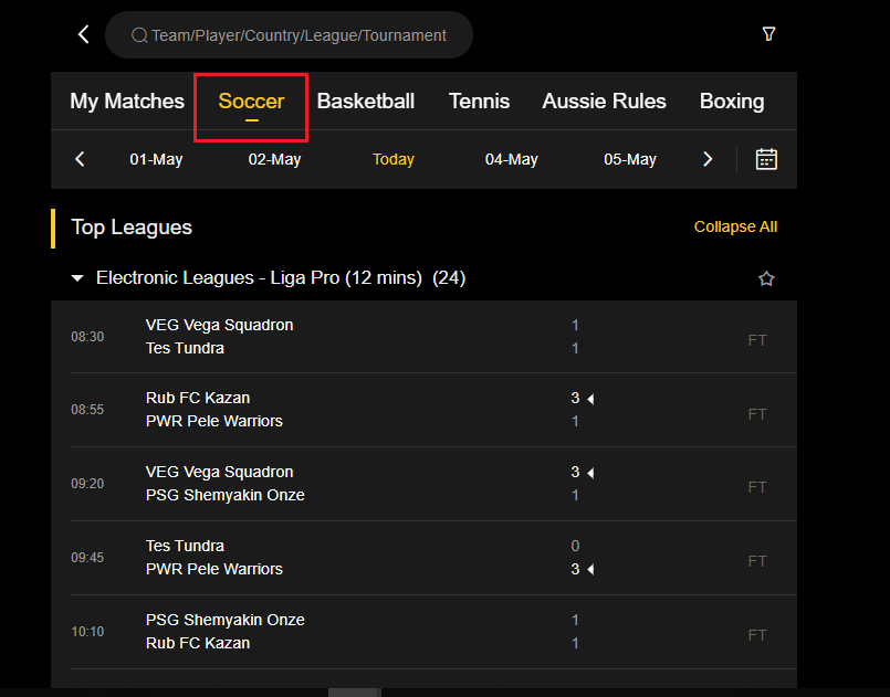 How To Check Match/Event Results. – MSport